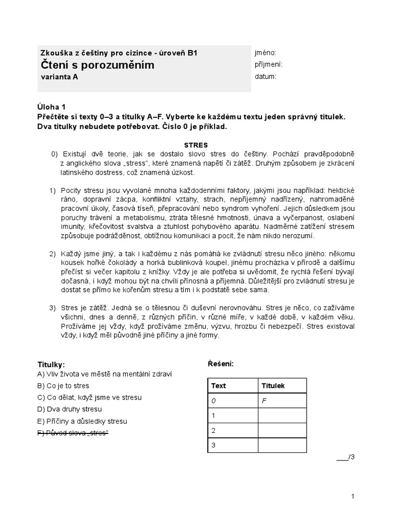 Modelova Varianta B1 | PDF