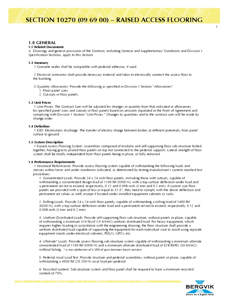 Specification Iso Floor | PDF | Electrostatic Discharge | Building ...