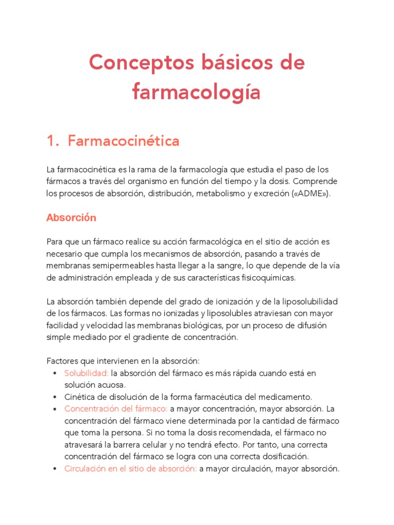 Conceptos Básicos de Farmacología | PDF | Sinapsis | Medicamentos con receta