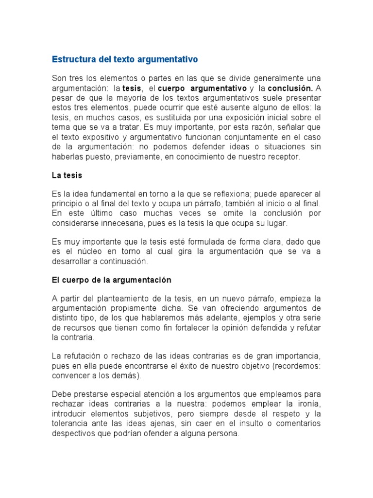 Estructura Del Texto Argumentativo | PDF | Tolerancia | Teorías filosóficas