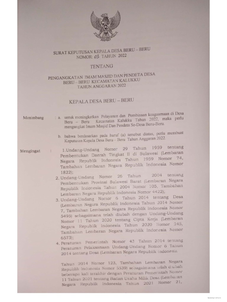 Sk Imam Masjid Dan Pendeta 3atgfw Sk Imam Dan Pendeta 2022 PDF | PDF