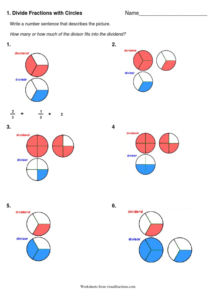 Divide Fractions Worksheets PDF | PDF | Division (Mathematics) | Numbers