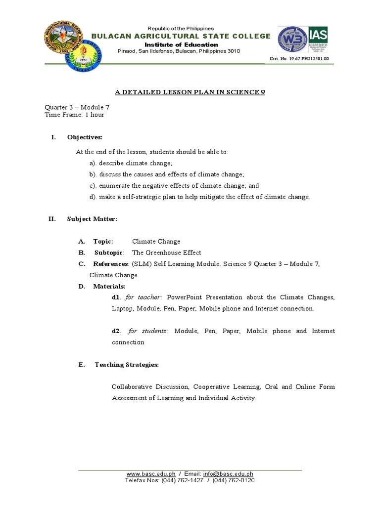 Climate Change Lesson Plan for Students | PDF | Greenhouse Effect ...