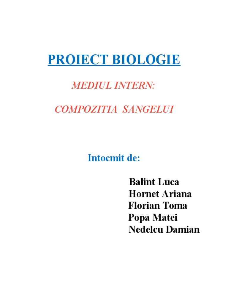 Proiect Biologie | PDF
