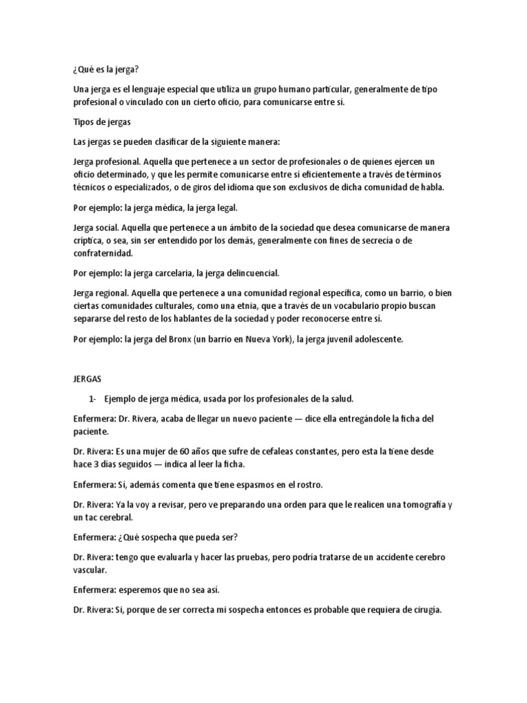 Qué Es La Jerga | PDF