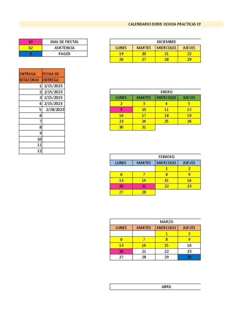 Formato Calendario Sena | PDF