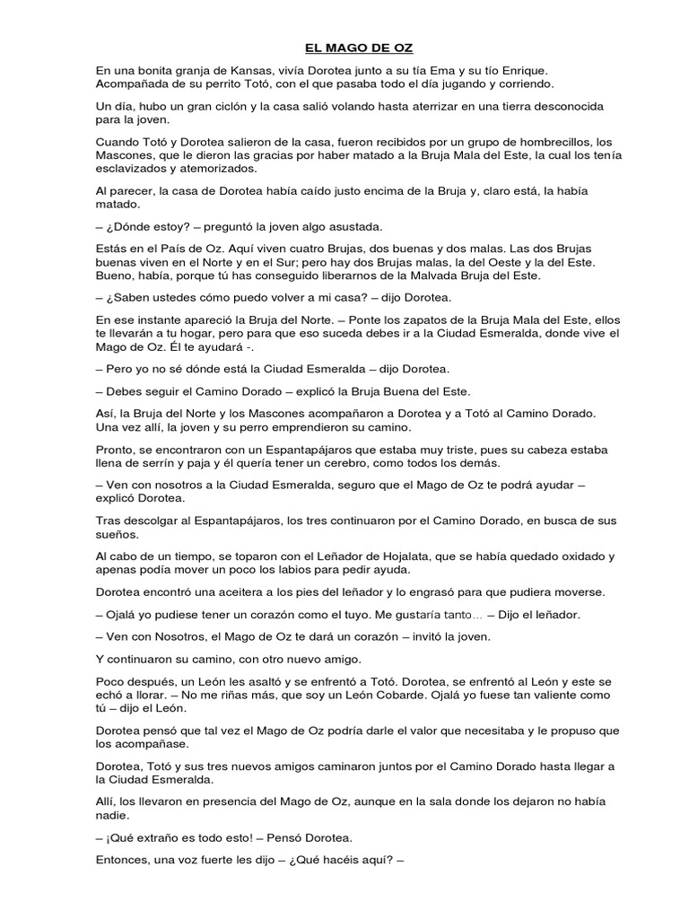 El Mago | PDF | Wizard Of Oz (Personaje)