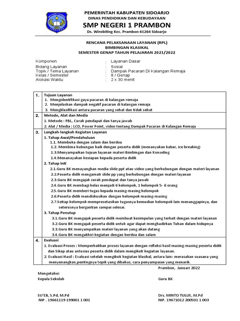 3. RPL DAMPAK PACARAN DIKALANGAN REMAJA (Genap) | PDF