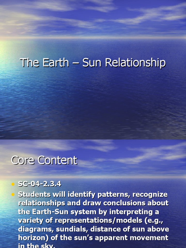 The Earth - Sun Relationship | PDF