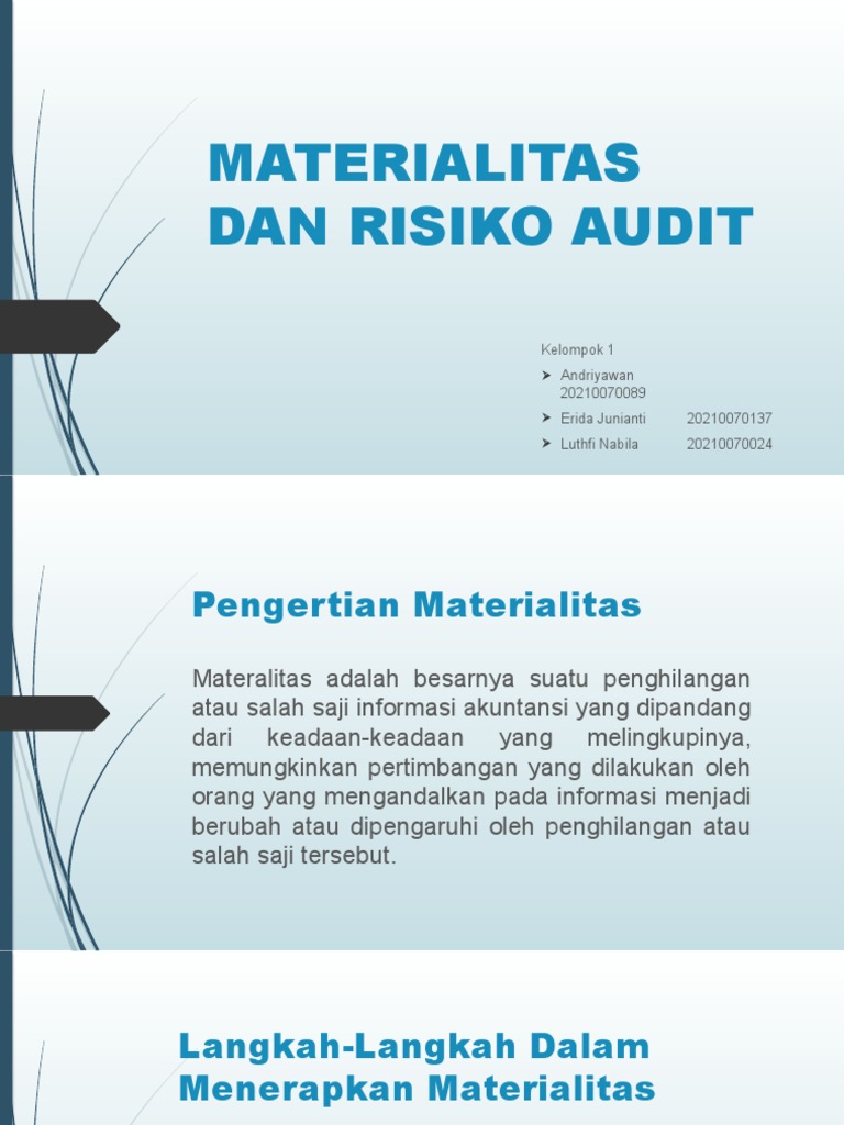 Materialitas Dan Risiko Audit | PDF