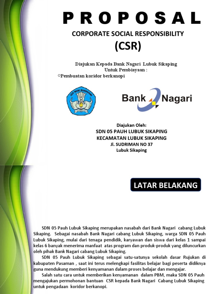 PROPOSAL CSR KANOPI | PDF