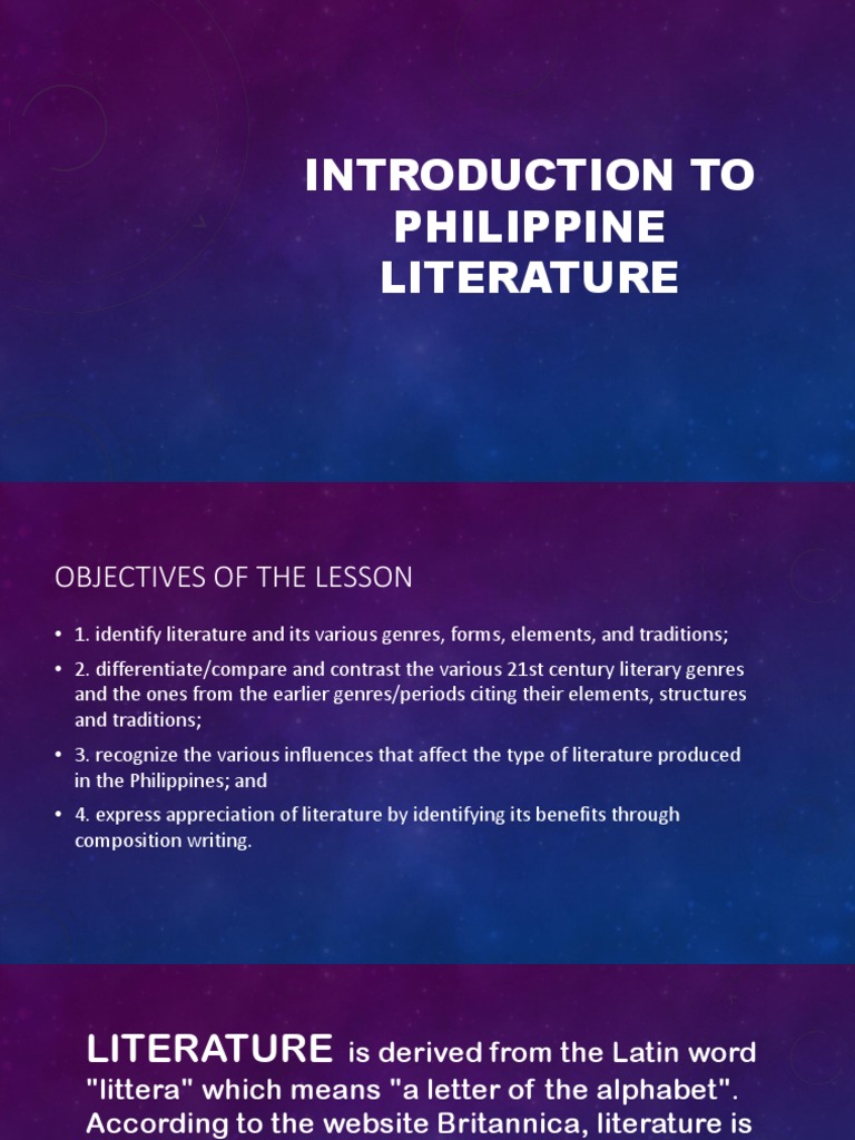 Overview of Philippine Literature | PDF | Genre | Poetry