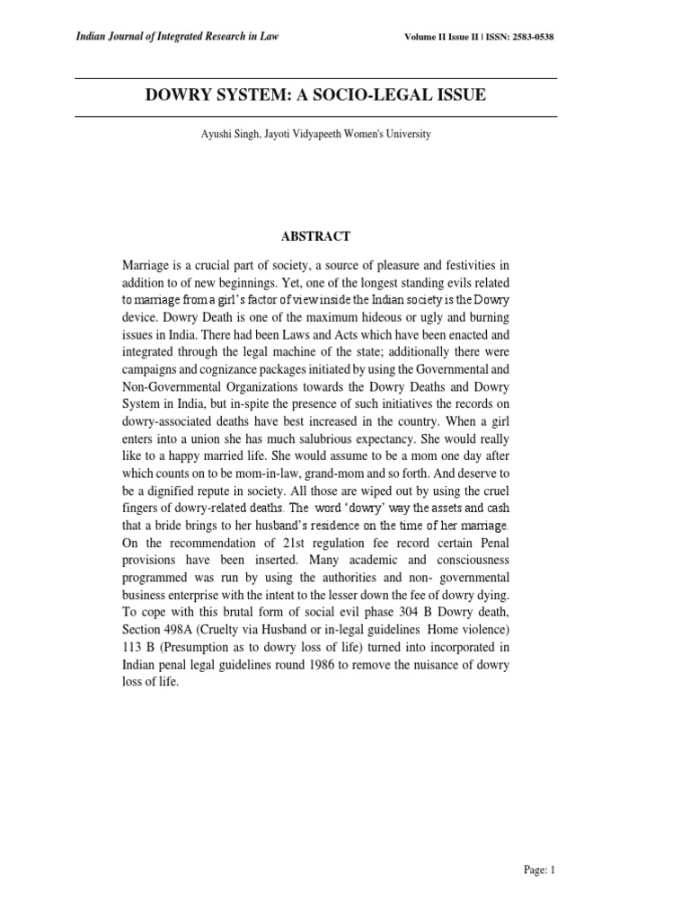 Dowry System English | PDF | Social Institutions | Justice