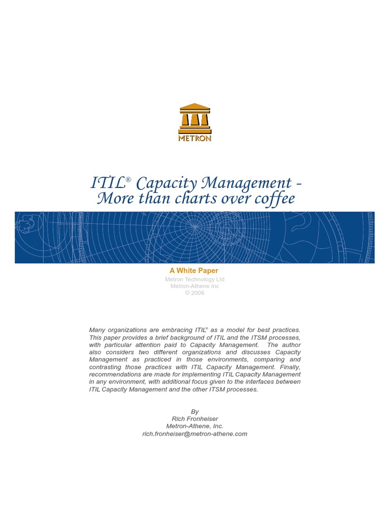 Itil Capacity Management More Than Charts Over Coffee | PDF | It ...