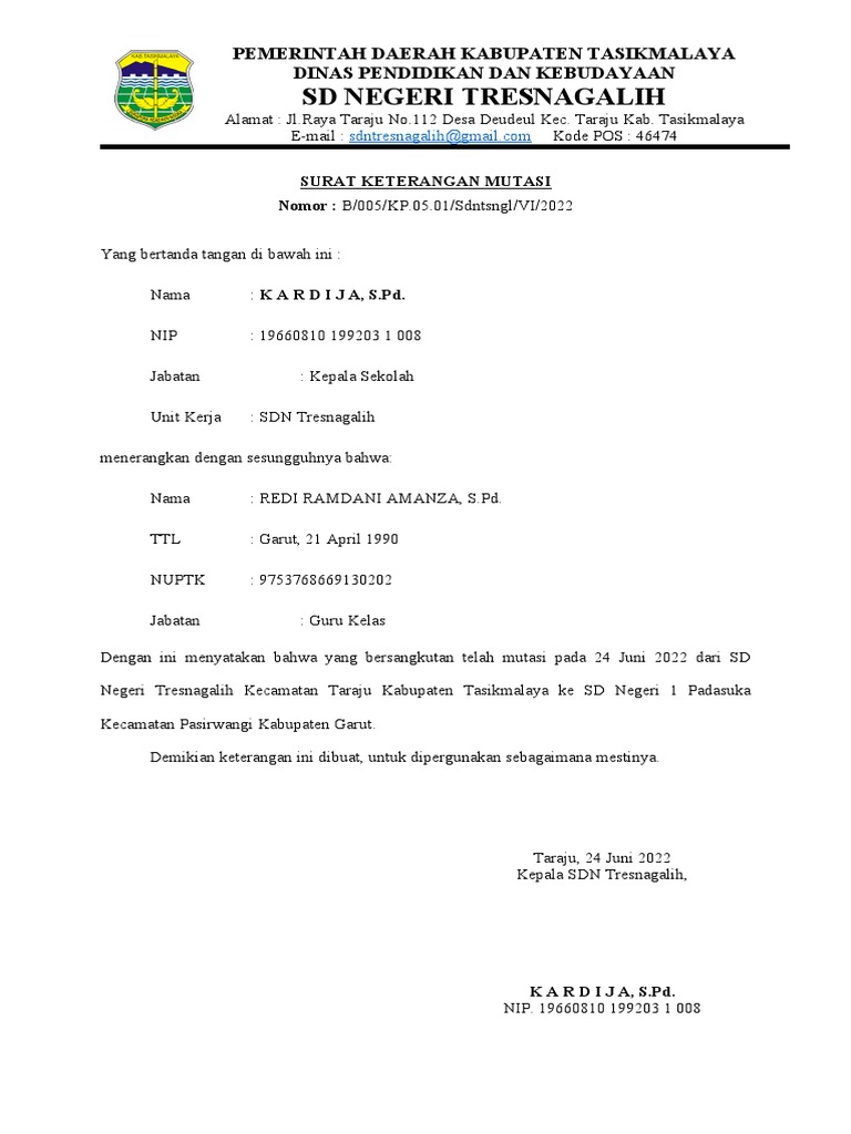 Surat Penerimaan | PDF