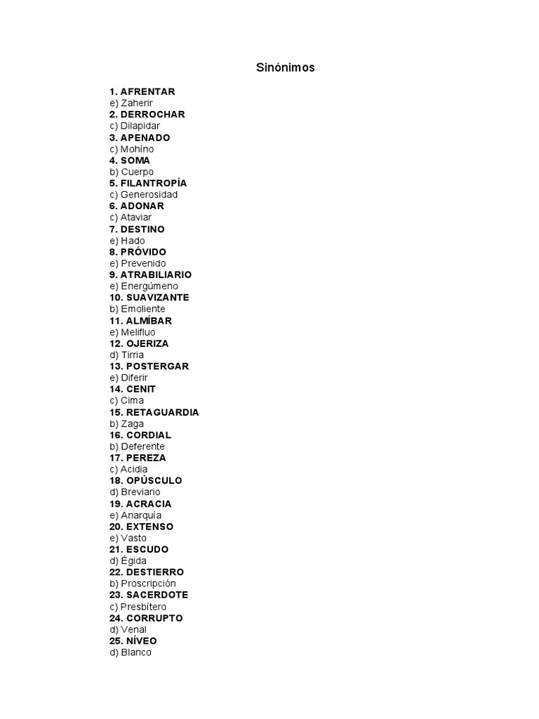 Sinonimos | PDF