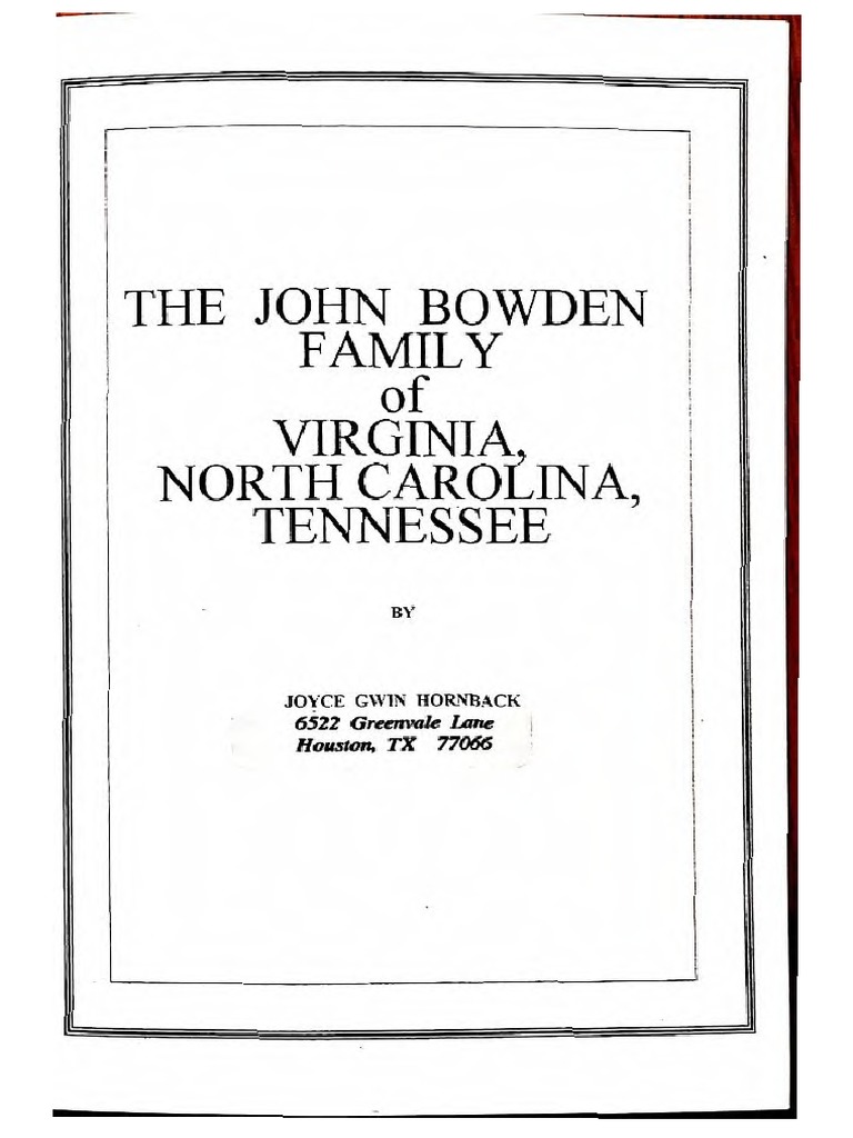 Hornback, The John Bowden Family - Compressed PDF | PDF