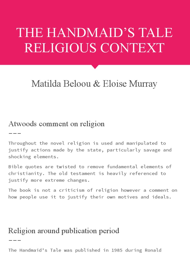 Religious Themes in The Handmaid’s Tale | PDF