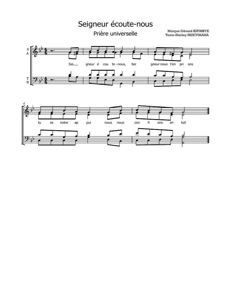 Seigneur - Exauce - Nous. Gérard KIP | PDF