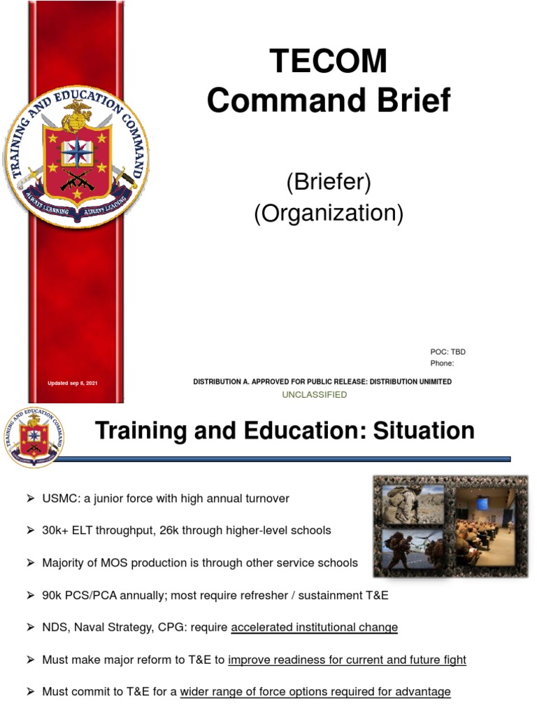 TECOM | PDF | United States Marine Corps | Defense Policy
