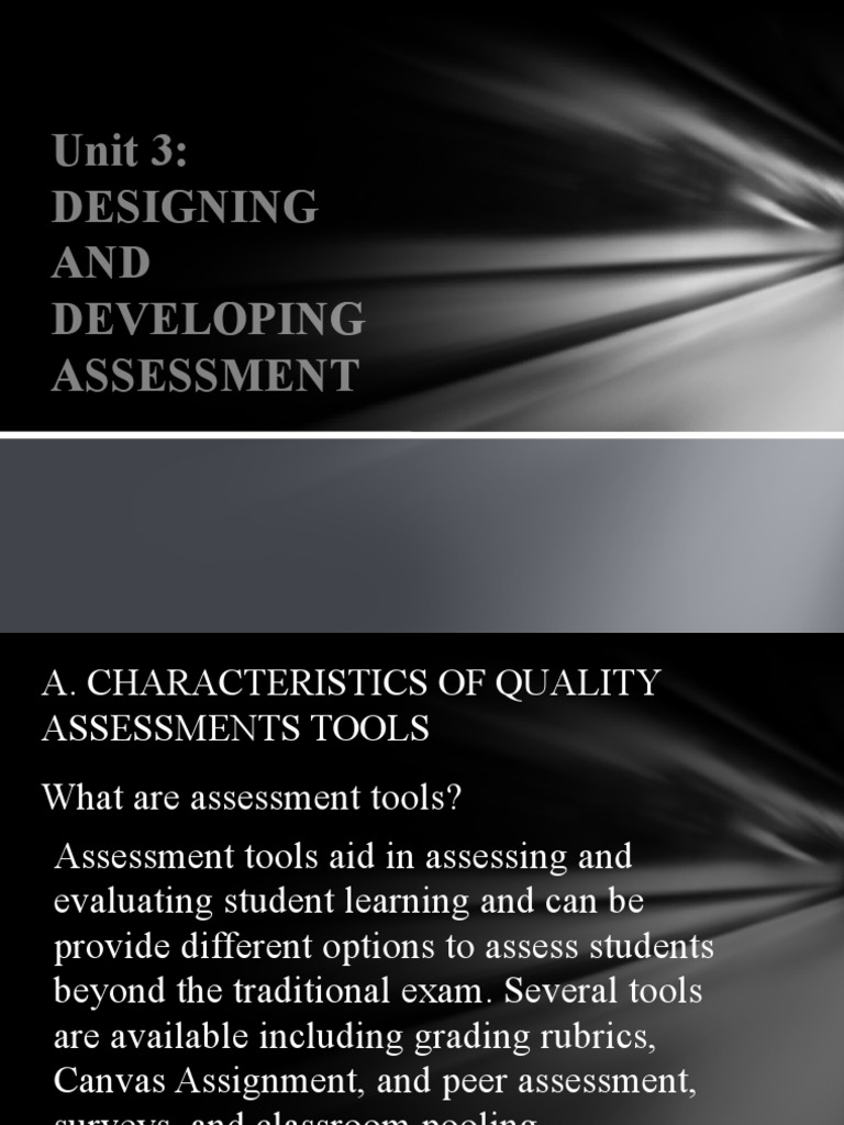Unit 3 DESIGNING AND DEVELOPING ASSESSMENT | PDF | Educational ...