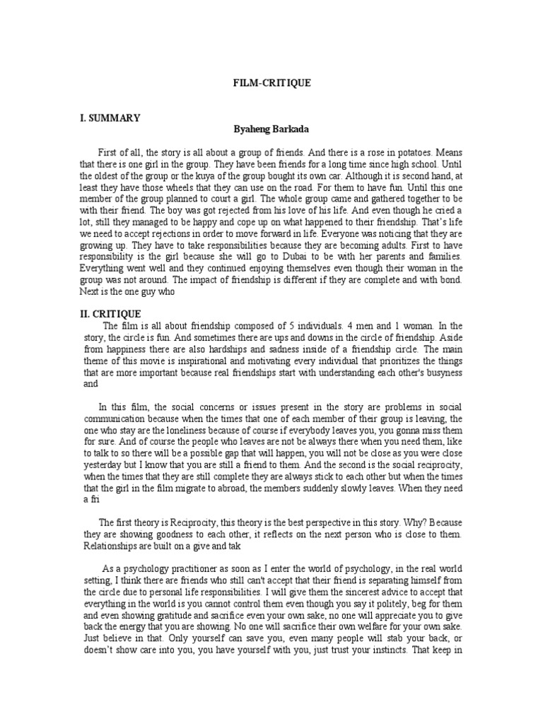 Film Critique | PDF | Psychology | Psychological Concepts