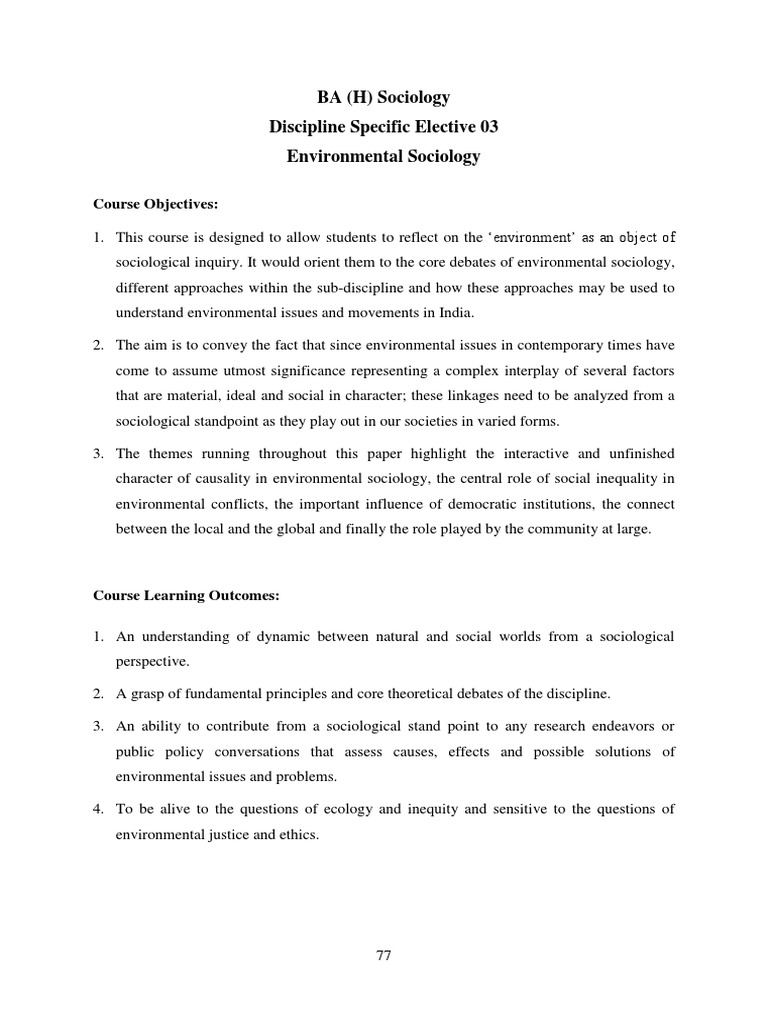 03092019-DSE 03 Environmental Sociology - Final | PDF | Sociology ...
