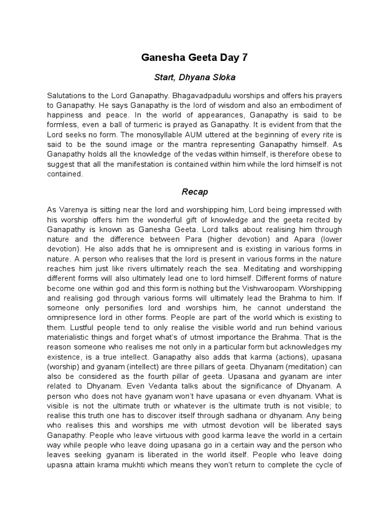 Ganesha Geeta Episode 7 | PDF | Bhakti | Prayer