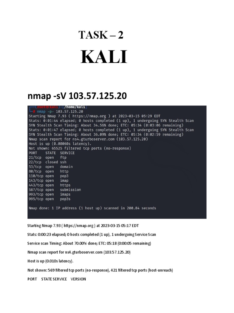Kali | PDF | Transmission Control Protocol | Network Protocols