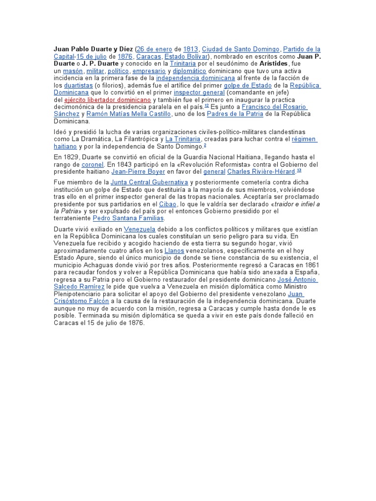 Ejército Libertador Dominicano: Juan Pablo Duarte y Díez (Duarte o J. P ...