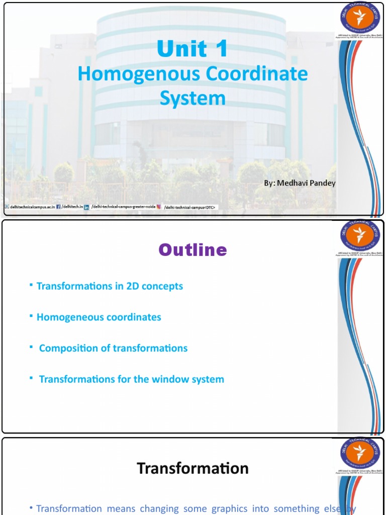 Homogenous Coordinate System: Unit 1 | PDF | 2 D Computer Graphics ...