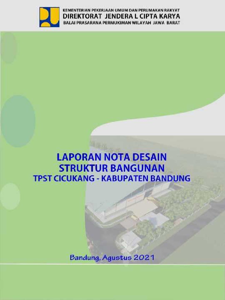 Laporan Nota Desain Struktur Bangunan: TPST Cicukang-Kabupaten Bandung | PDF