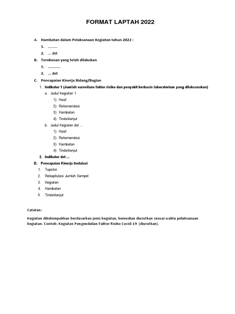Format Laptah 2022 | PDF