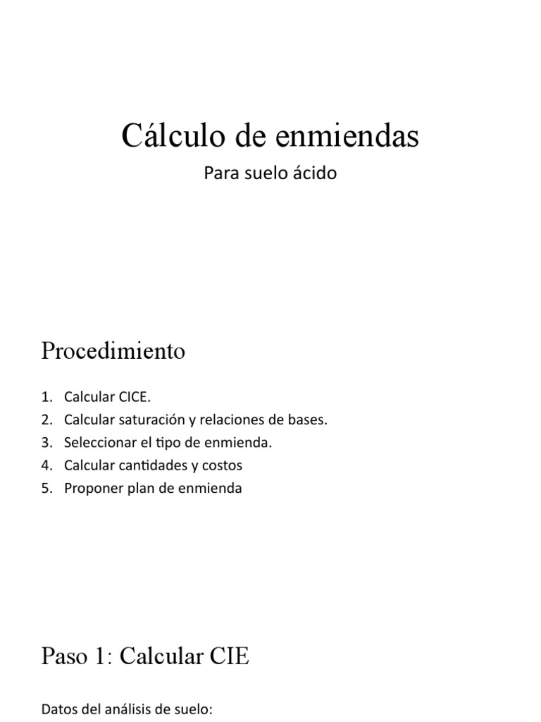 Como Calcular Una Enmienda | PDF | Química | Ciencias fisicas