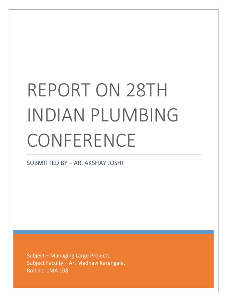 Report On 28TH Indian Plumbing Conference | PDF | Reclaimed Water | Water
