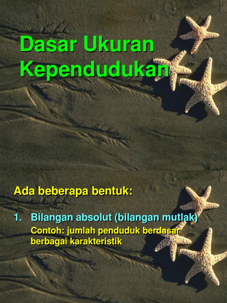 Dasar Ukuran Kependudukan | PDF