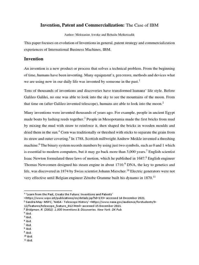 Article On IBM | PDF | Ibm | Patent