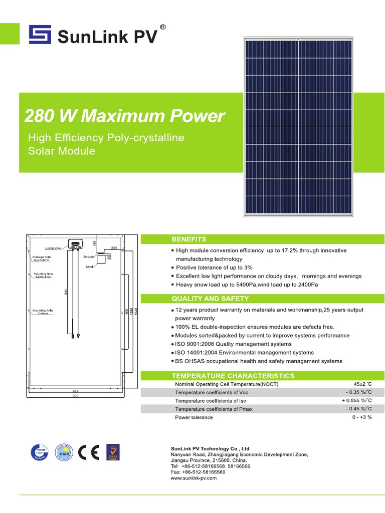 Panel Solar Sunlink | PDF