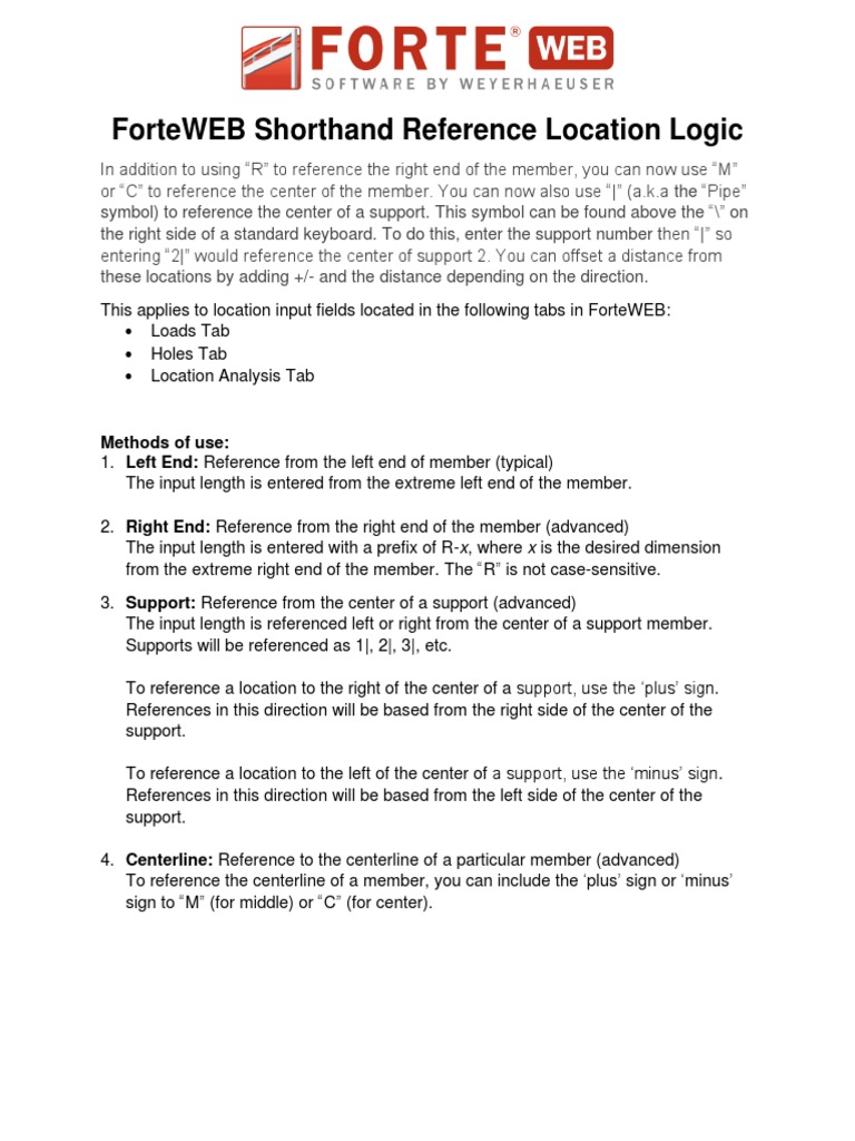 ForteWEB Shorthand Reference Location Logic | PDF | Computing