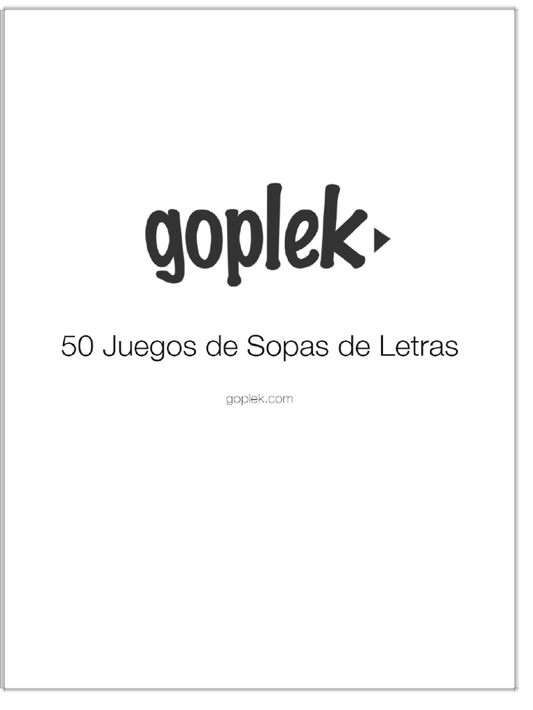 50 Juegos de Sopas de Letras. Goplek - Com - PDF Descargar Libre | PDF