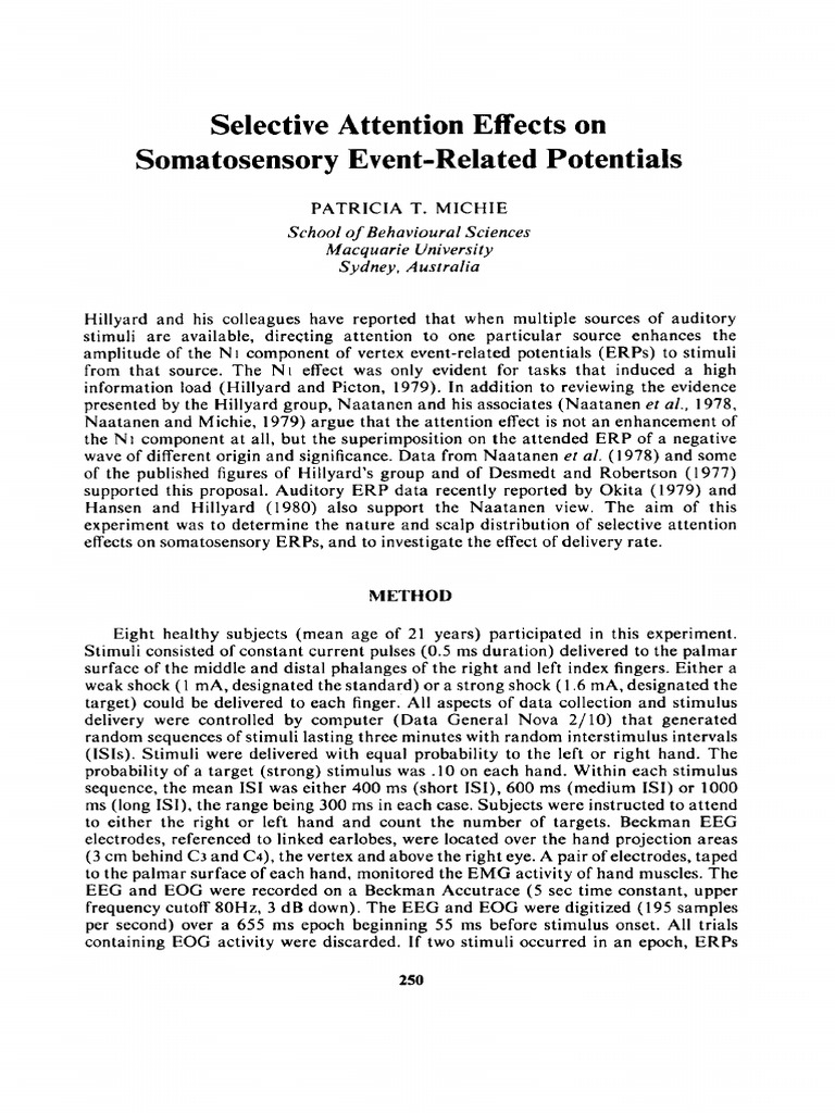 Michie (1984) | PDF | Event Related Potential | Attention
