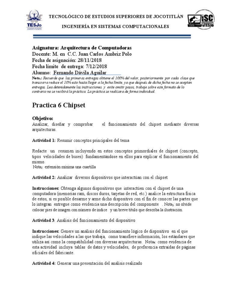 Practica 6 Arquitectura de C. | PDF | Bluetooth | Hardware de la ...