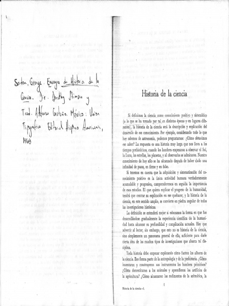 Historia de La Ciencia (Sarton) | PDF