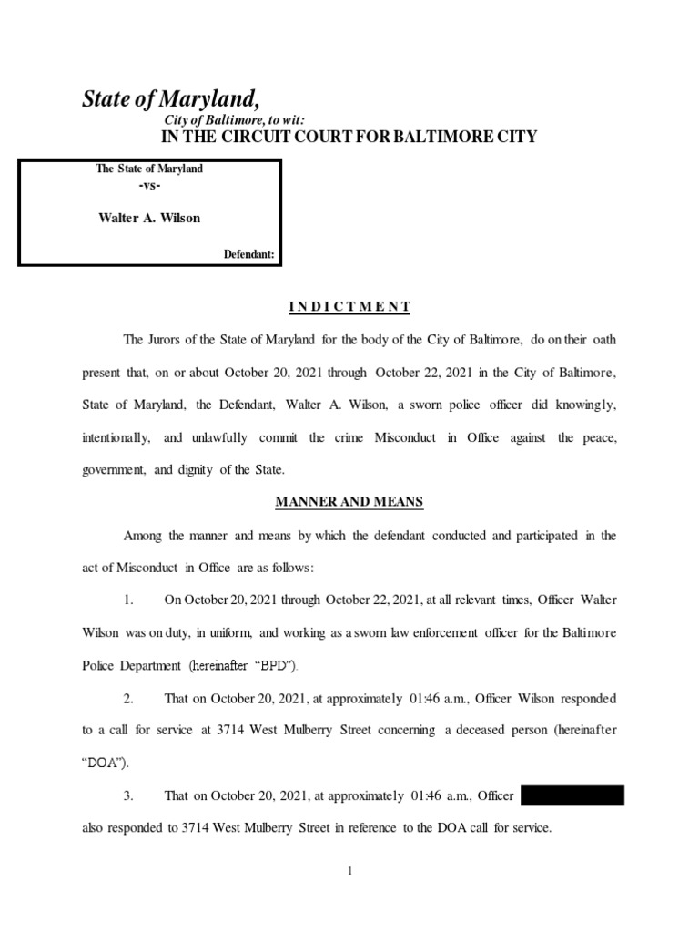 Walter Wilson Indictment - Redacted | PDF | Sexual Harassment | Justice