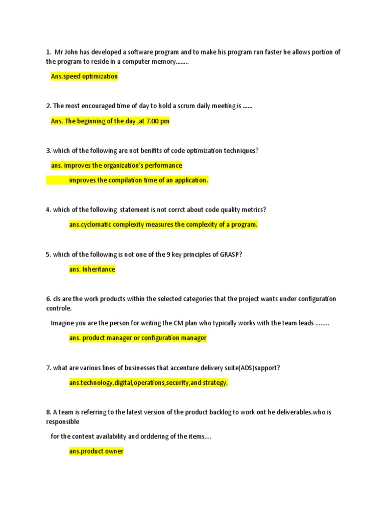 Some DFA Questions | Download Free PDF | Scrum (Software Development ...