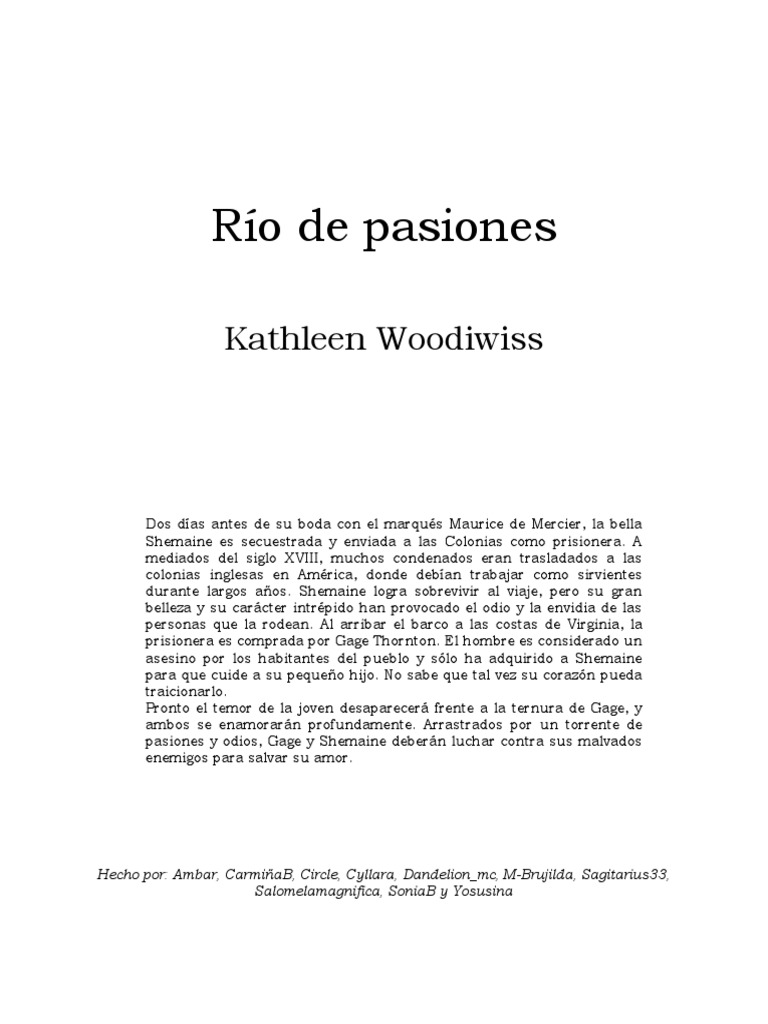 Woodiwiss Kathleen - Rio de Pasiones | PDF