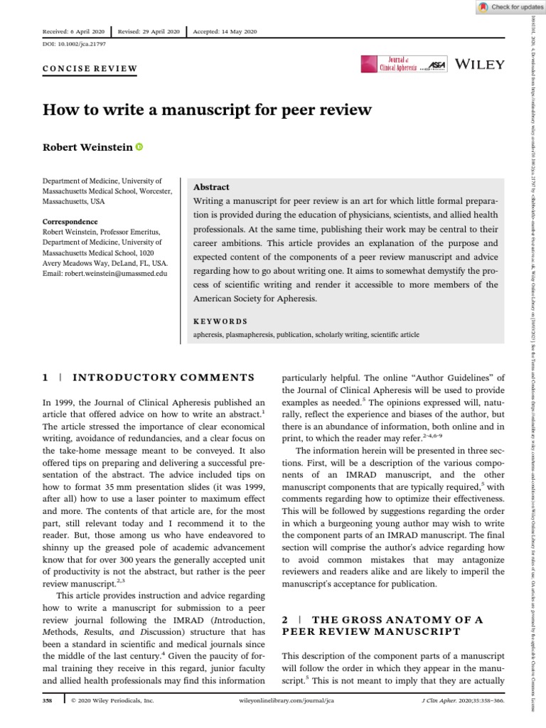 Weinstein - How To Write A Manuscript For Peer Review | PDF | Typefaces | Arial