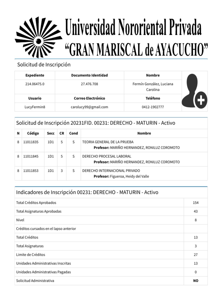 Inscripción UGMA 25 - 01 - 2023. | PDF