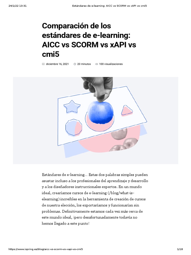 Estándares de E-Learning - AICC Vs SCORM Vs xAPI Vs Cmi5 | PDF | Desarrollo de software ...