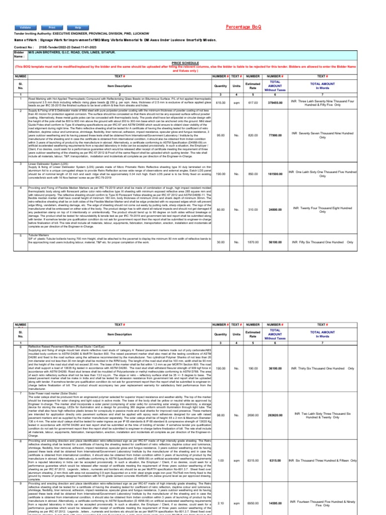 Boq MG Road | Download Free PDF | Structural Steel | Solar Power